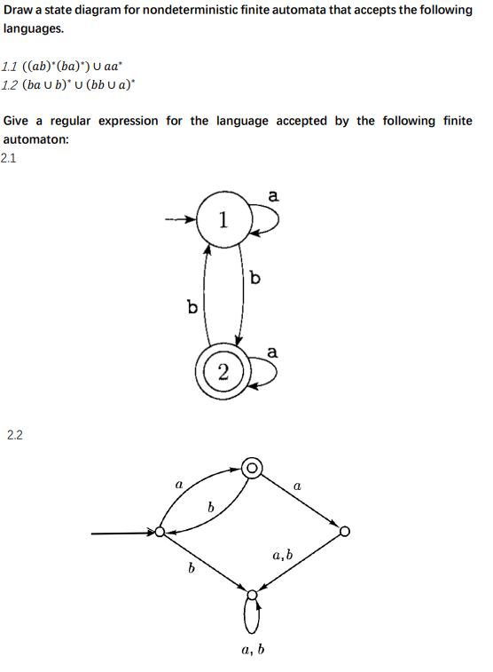 Solved Draw a state diagram for nondeterministic finite | Chegg.com