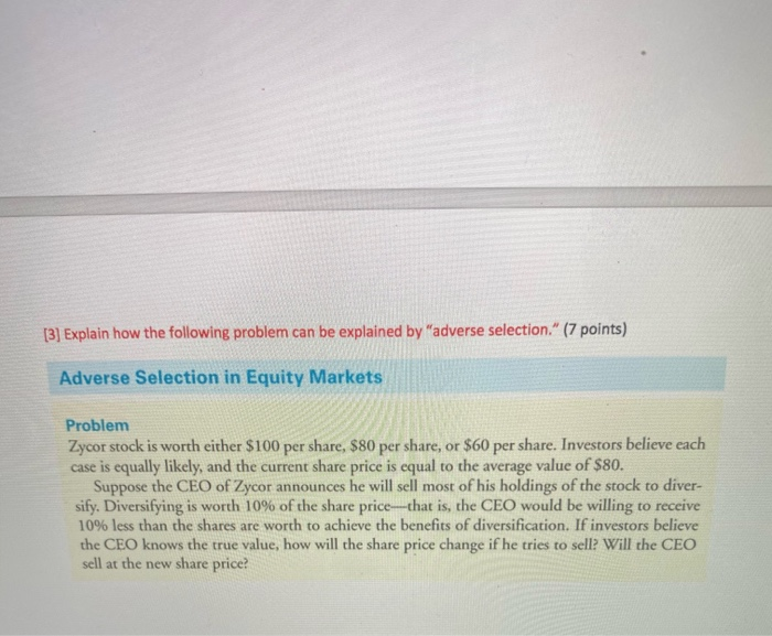 Solved How/why this table explains the lemon problem that | Chegg.com