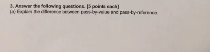 Solved 3. Answer the following questions. [5 points each) | Chegg.com