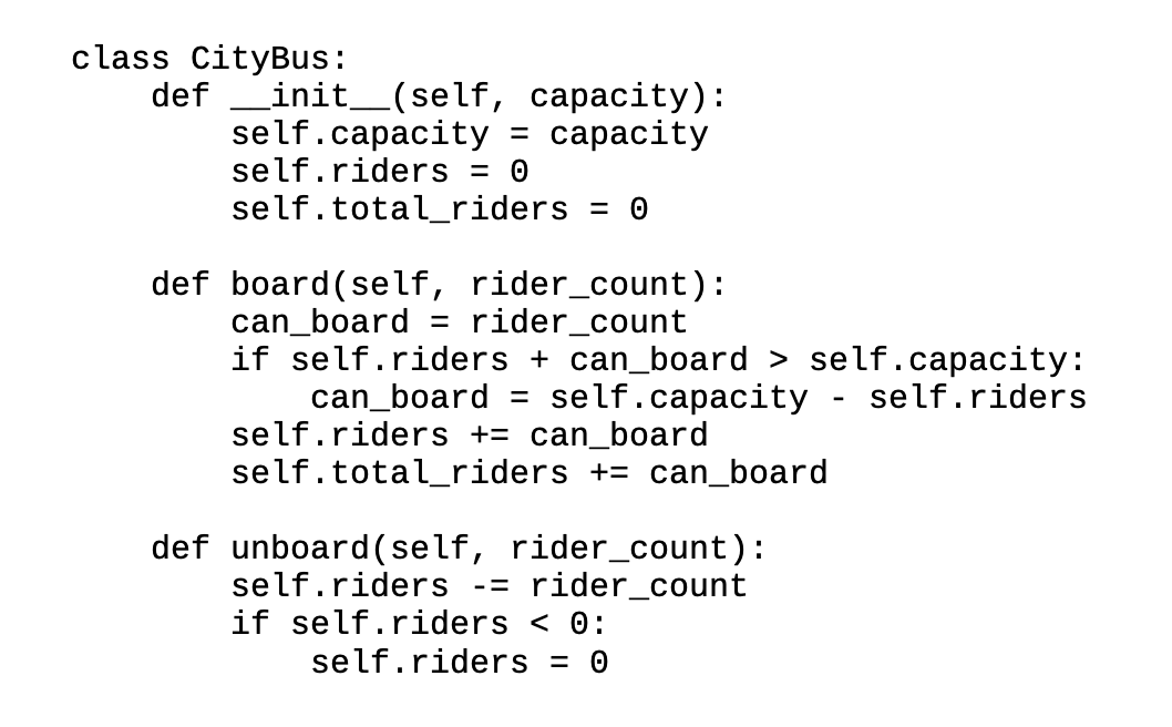 Solved Can you help me write the test_bus.py base on the | Chegg.com