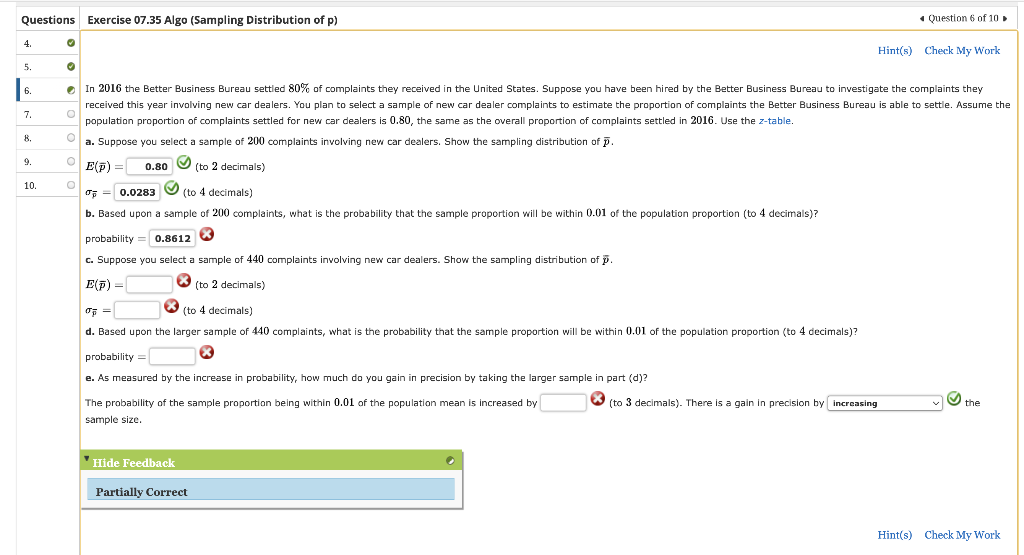 Solved Questions Exercise 07.35 Algo (Sampling Distribution | Chegg.com