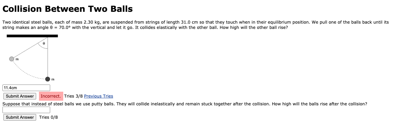 Solved Collision Between Two Balls Two identical steel | Chegg.com Solved Collision Between Two Balls Two identical steel | Chegg.com