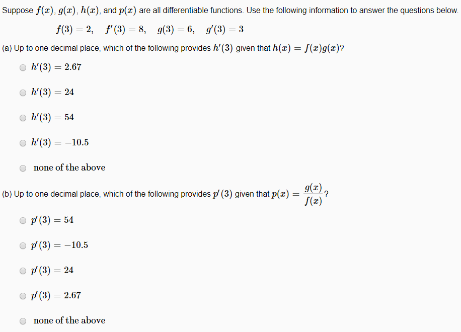 Solved Suppose f(x), g(x), h(x), and p(x) are all | Chegg.com