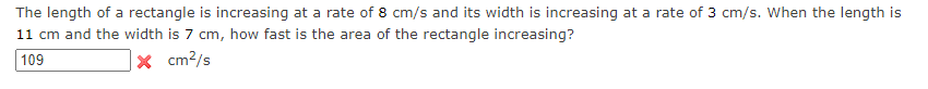 Solved The length of a rectangle is increasing at a rate of | Chegg.com