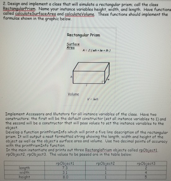 Solved 2. Design and implement a class that will simulate a | Chegg.com