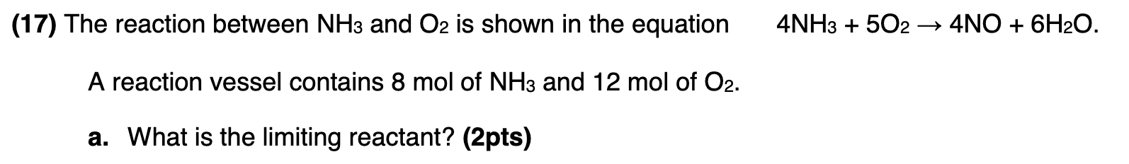 Solved How do I set up an equation to find the limiting | Chegg.com