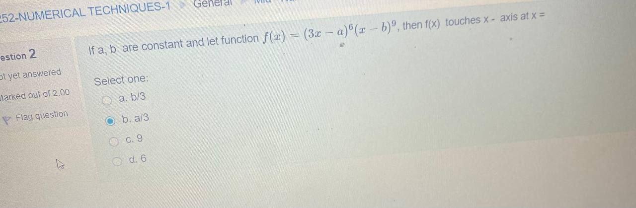 Solved General 52-NUMERICAL TECHNIQUES 1 If a, b are | Chegg.com