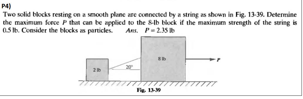 Solved Two solid blocks resting on a smooth plane are | Chegg.com