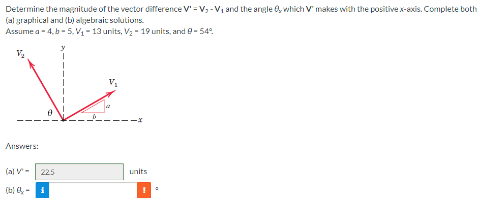 Solved Determine the magnitude of the vector difference | Chegg.com