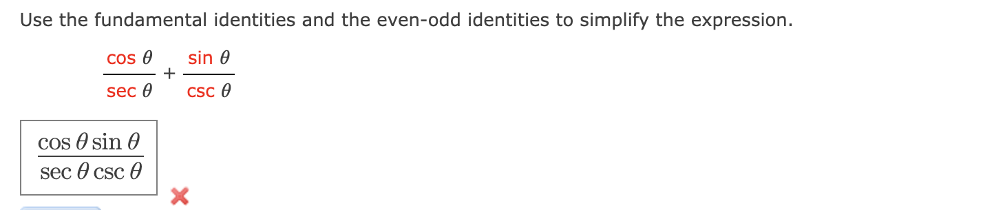 Solved Use the fundamental identities and the even-odd | Chegg.com