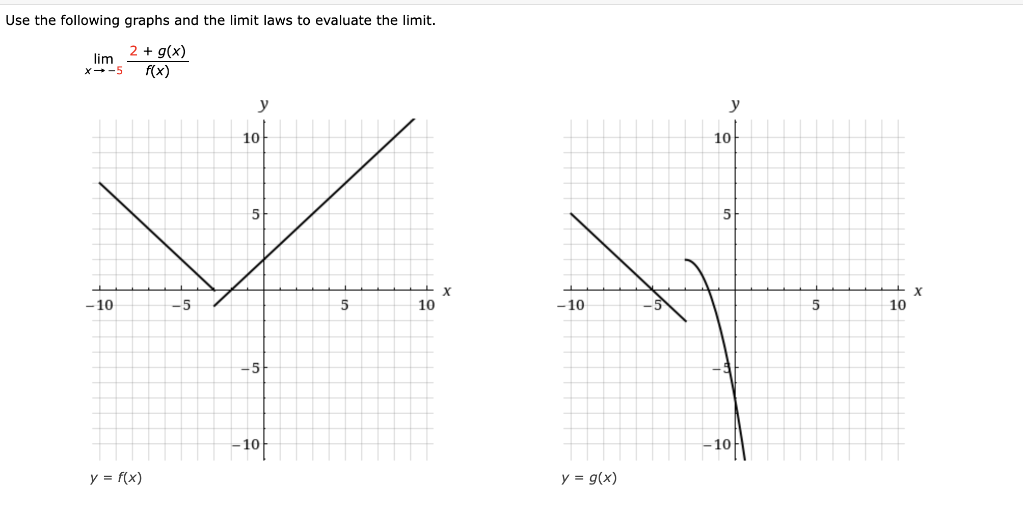 Solved Use the following graphs and the limit laws to | Chegg.com