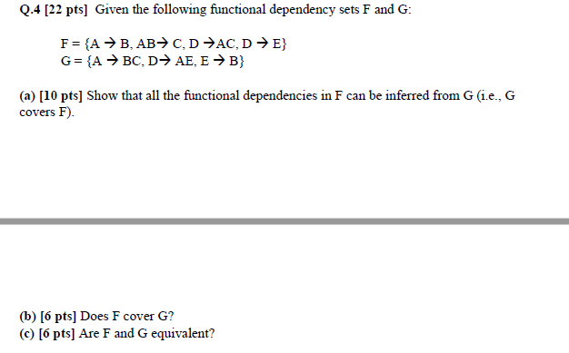 Solved Q.4 [22 pts] Given the following functional | Chegg.com