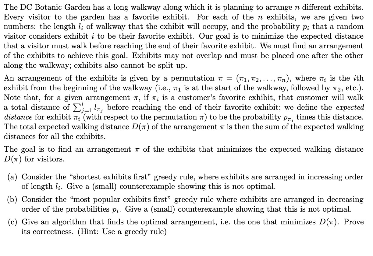 Solved The DC Botanic Garden has a long walkway along which | Chegg.com