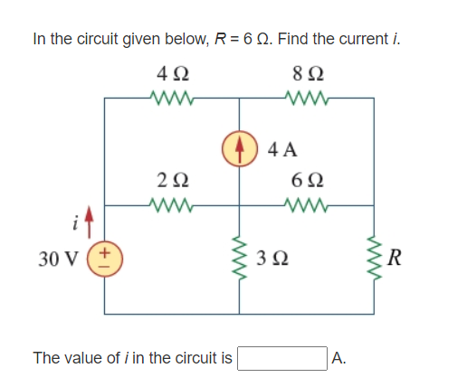 Solved In the circuit given below, R = 6 Ω. Find the current | Chegg.com
