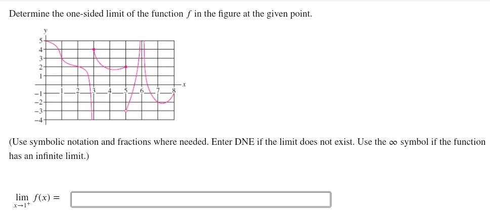 Solved Determine the one-sided limit of the function f in | Chegg.com