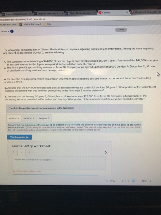 Solved Connect ml AcGraw-Hill Conne NWESC BlackboardB mework | Chegg.com