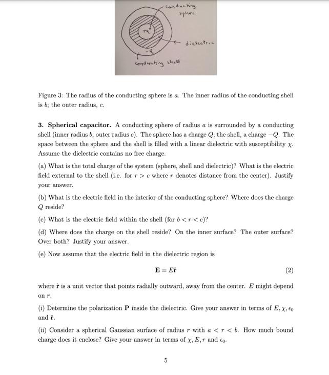 Solved Figure 3 : The radius of the conducting sphere is a. | Chegg.com