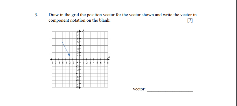 Solved 3. Draw in the grid the position vector for the | Chegg.com