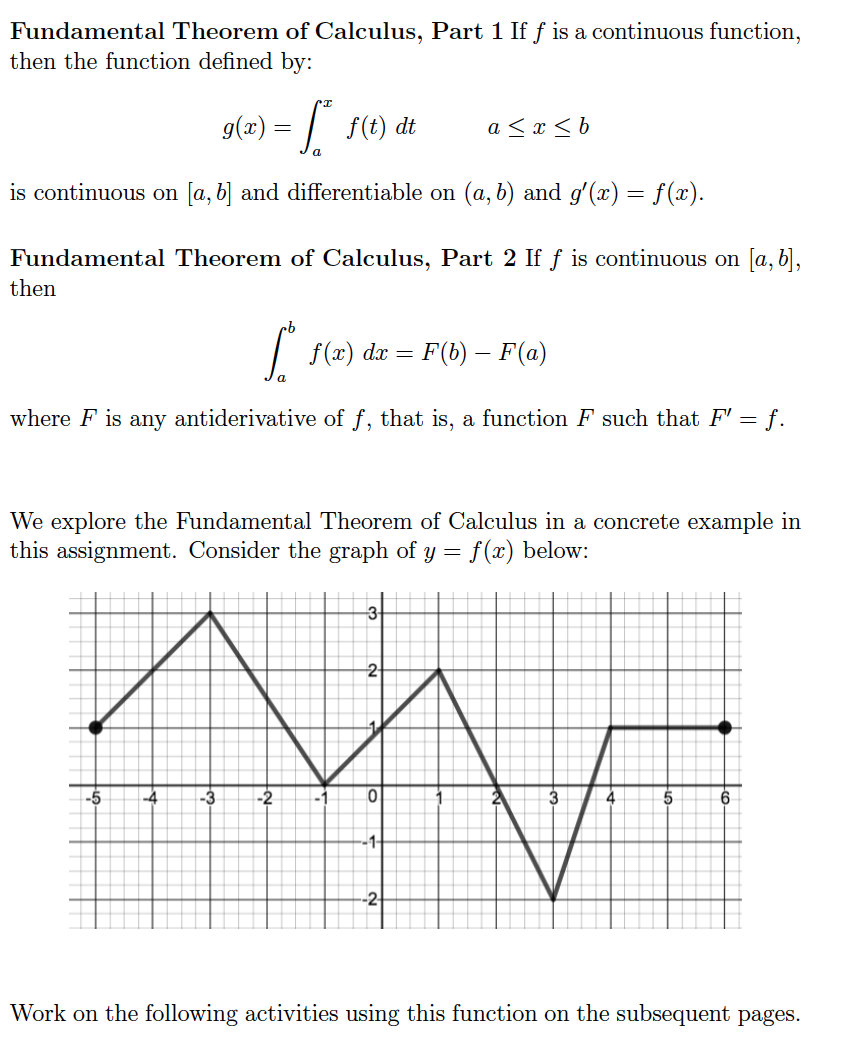 Solved Fundamental Theorem of Calculus, Part 1 If f is a | Chegg.com
