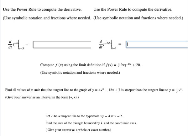 Solved Use the Power Rule to compute the derivative. Use the | Chegg.com
