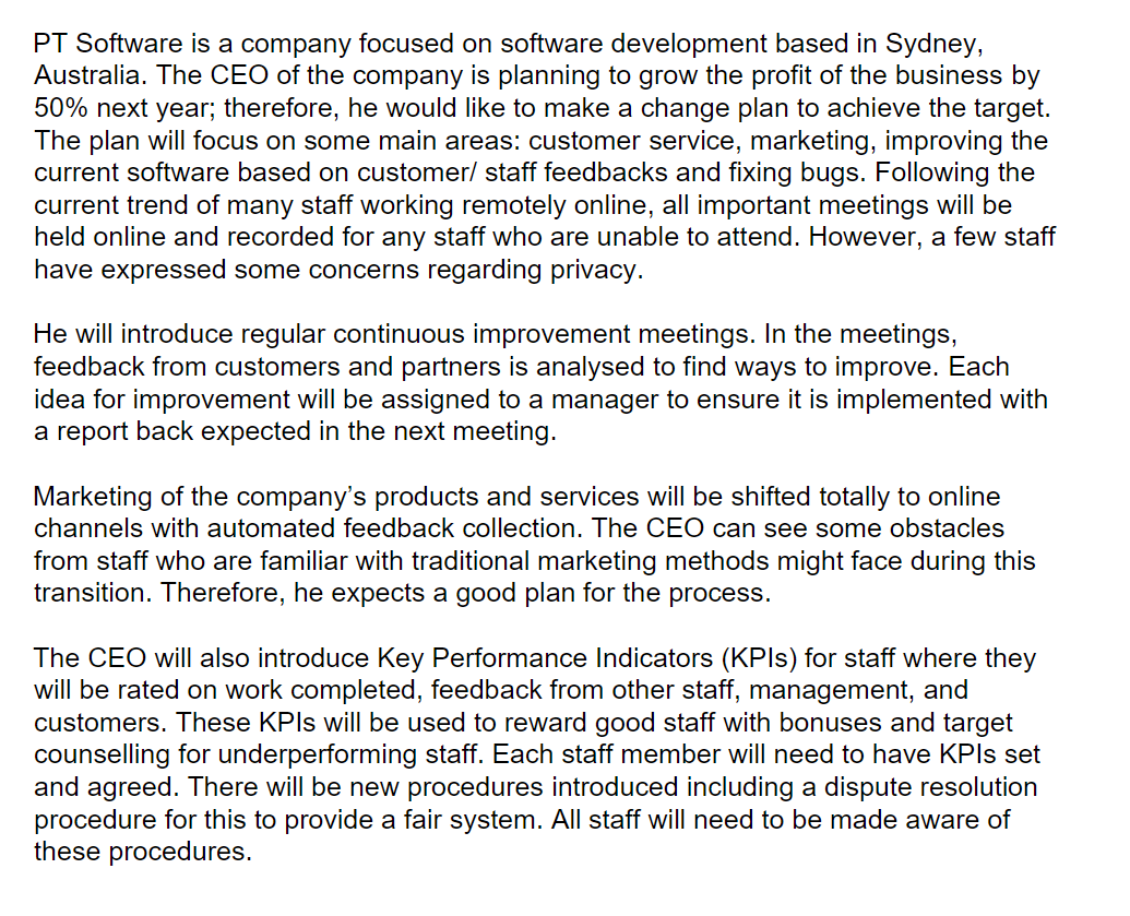 Solved PT Software is a company focused on software | Chegg.com