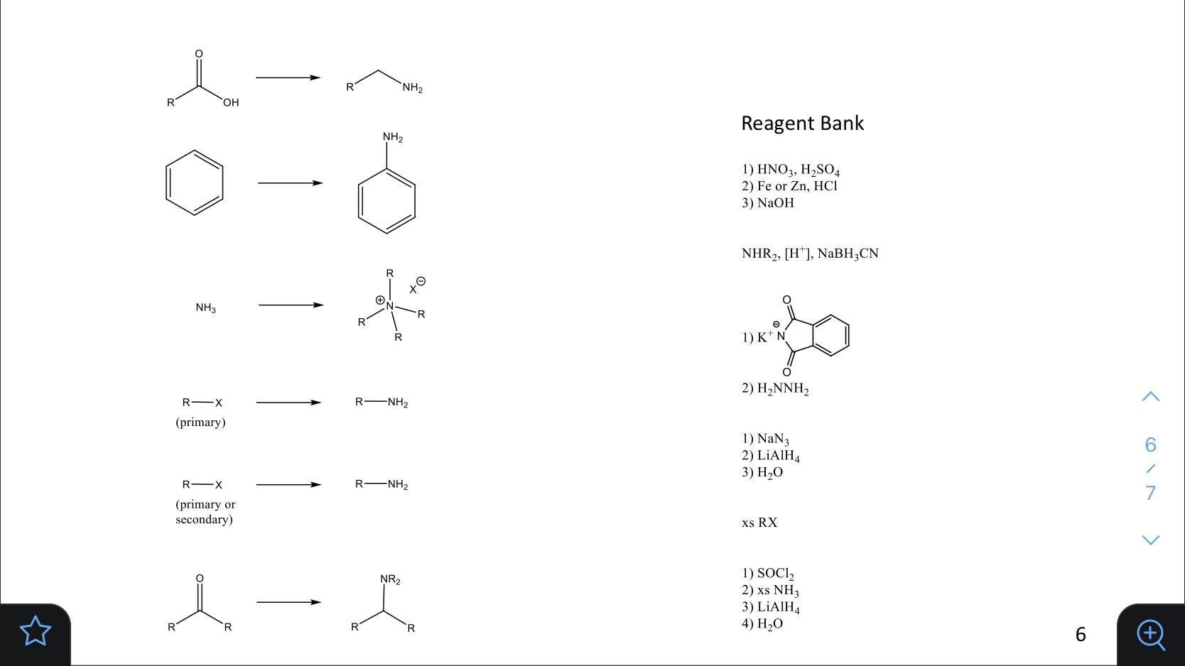 Solved R NH2 OH Reagent Bank NH2 1) HNO3, H2SO4 2) Fe or Zn, | Chegg.com