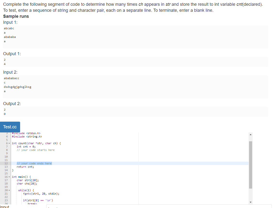 Solved Complete the following segment of code to determine | Chegg.com