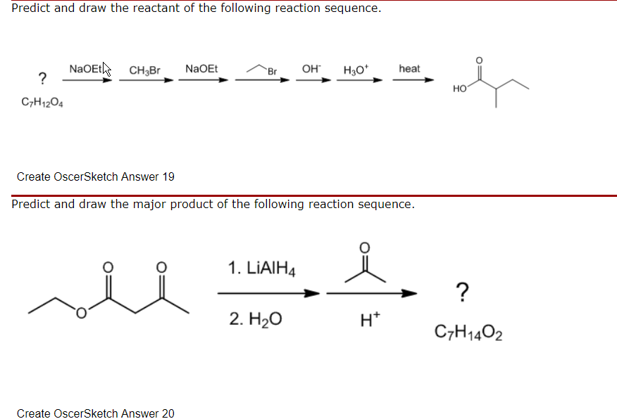 Solved Predict and draw the reactant of the following | Chegg.com