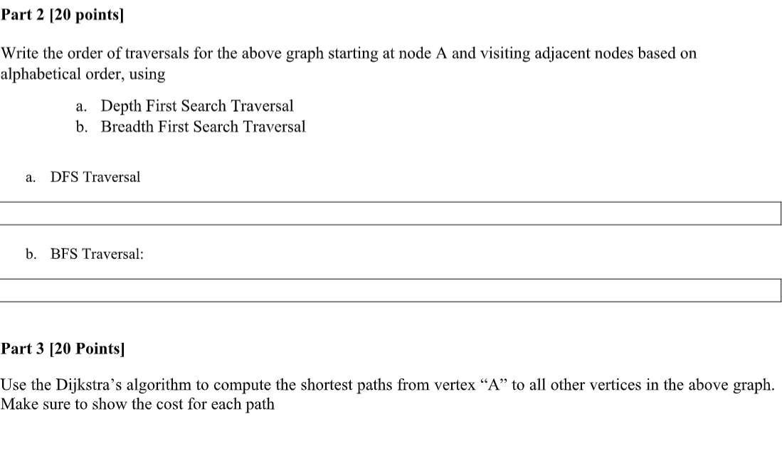 Solved Open with Problem4 (50 Points] Given the below graph, | Chegg.com