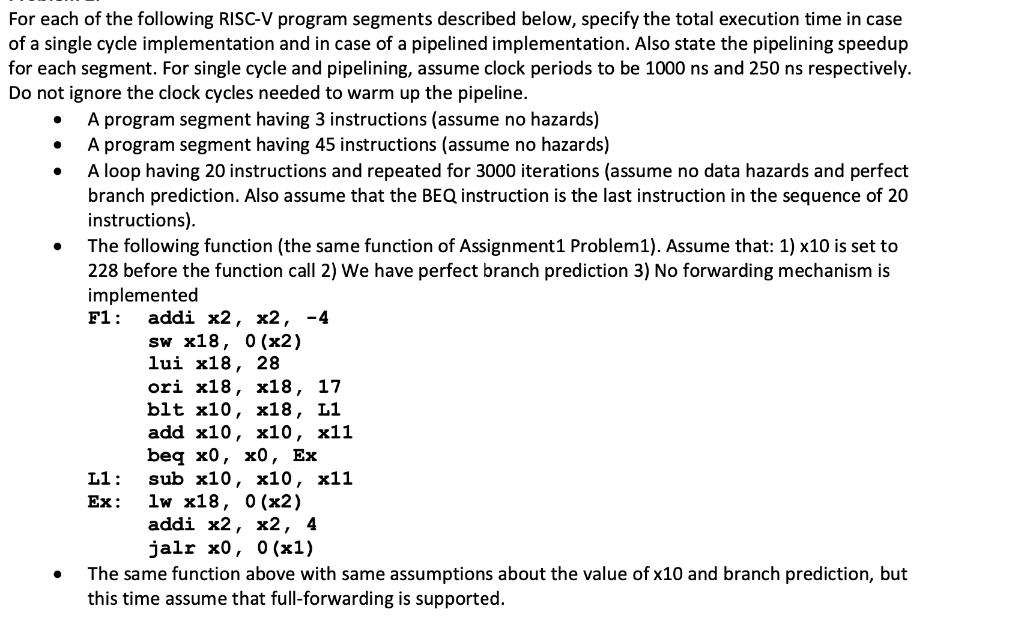 O . For each of the following RISC-V program segments | Chegg.com