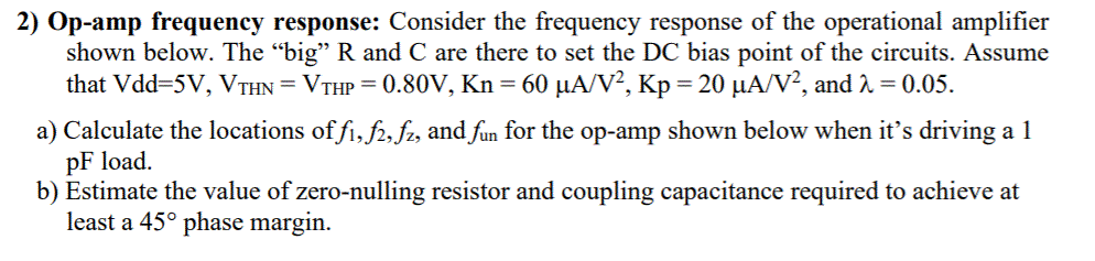 2) Op-amp frequency response: Consider the frequency | Chegg.com