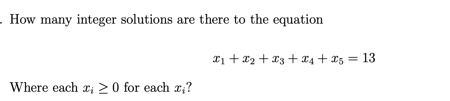 Solved How many integer solutions are there to the equation | Chegg.com