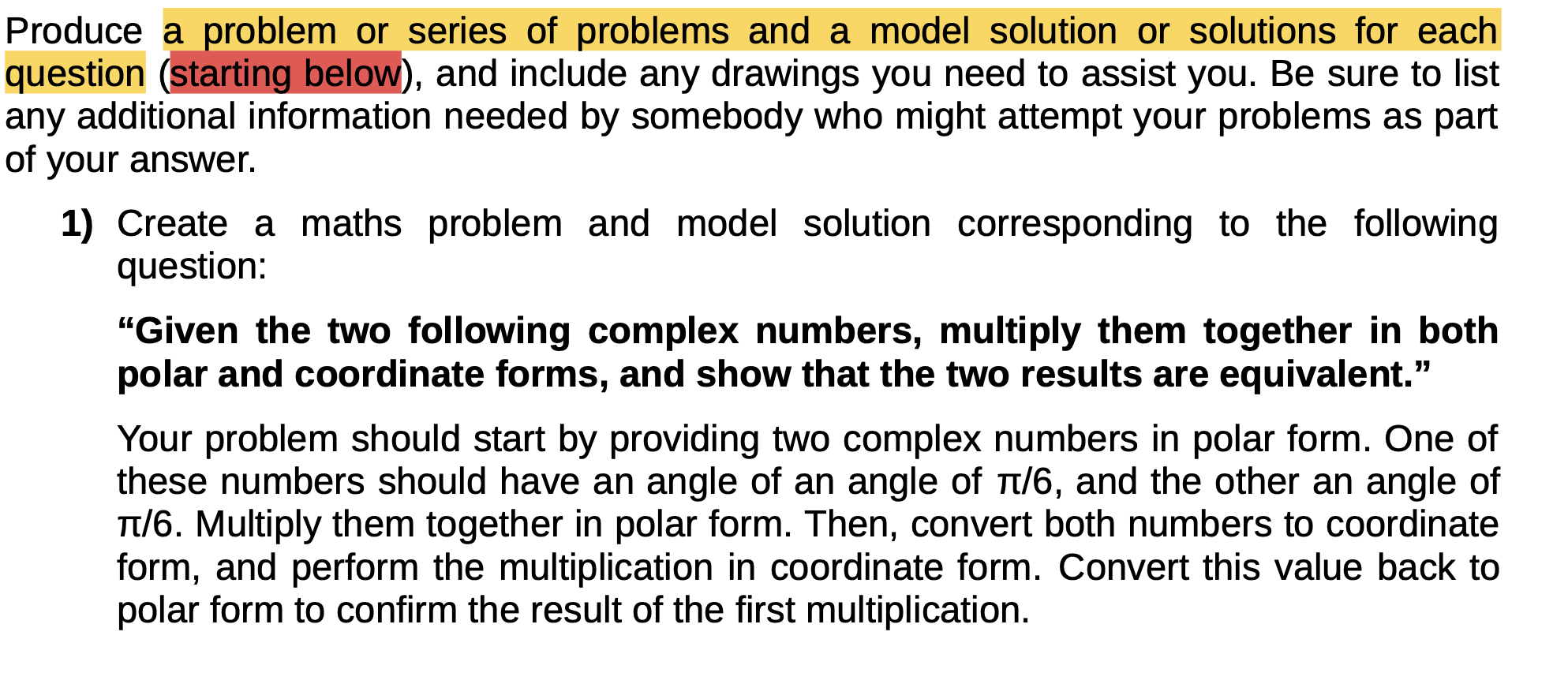 Solved 1 Produce a problem or series of problems and a model | Chegg.com