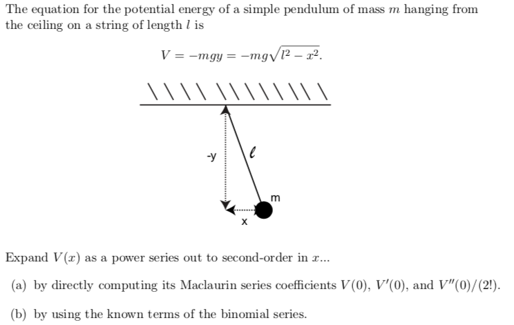 Solved The equation for the potential energy of a simple | Chegg.com