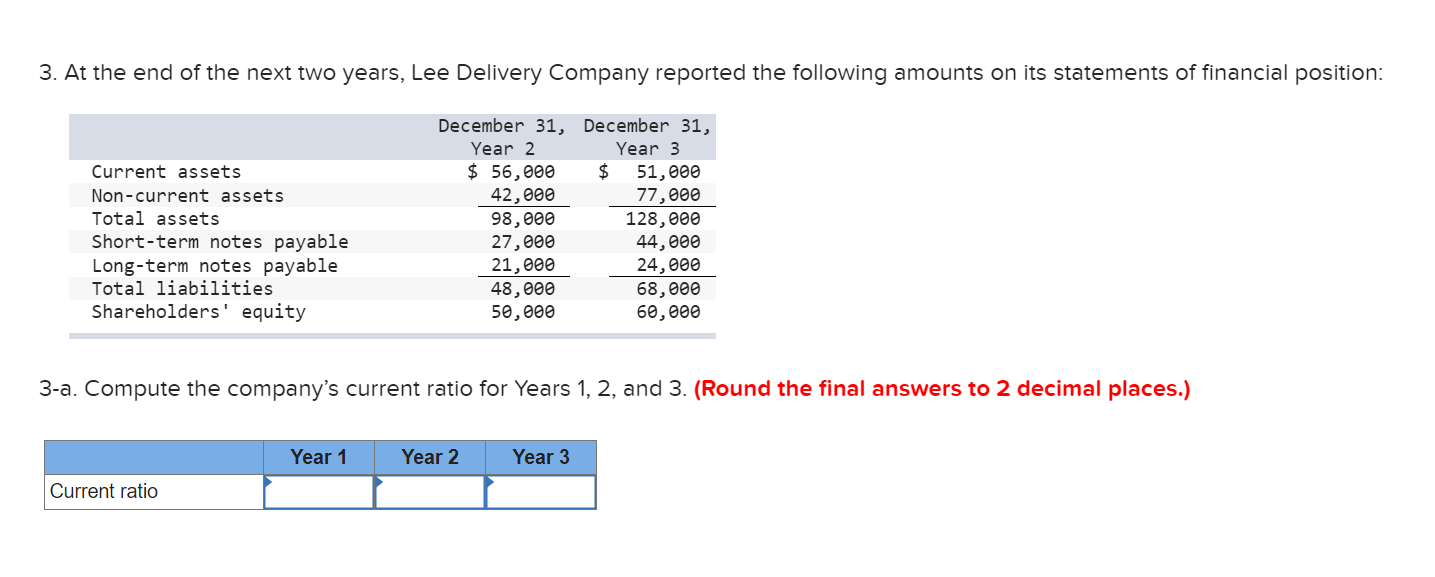 Solved 3. At the end of the next two years, Lee Delivery | Chegg.com