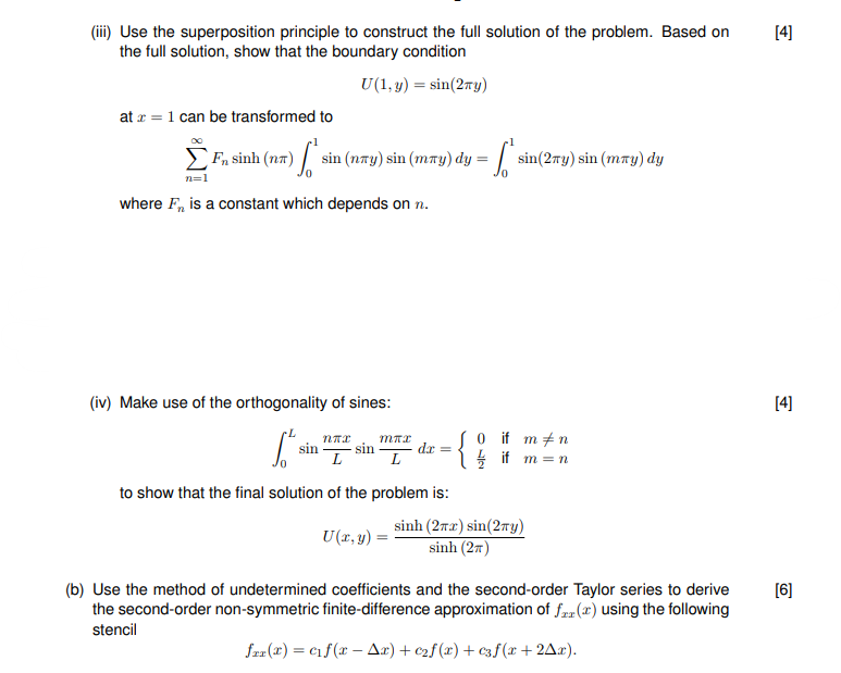 Solved (a) Consider the two dimensional Laplace equation in | Chegg.com