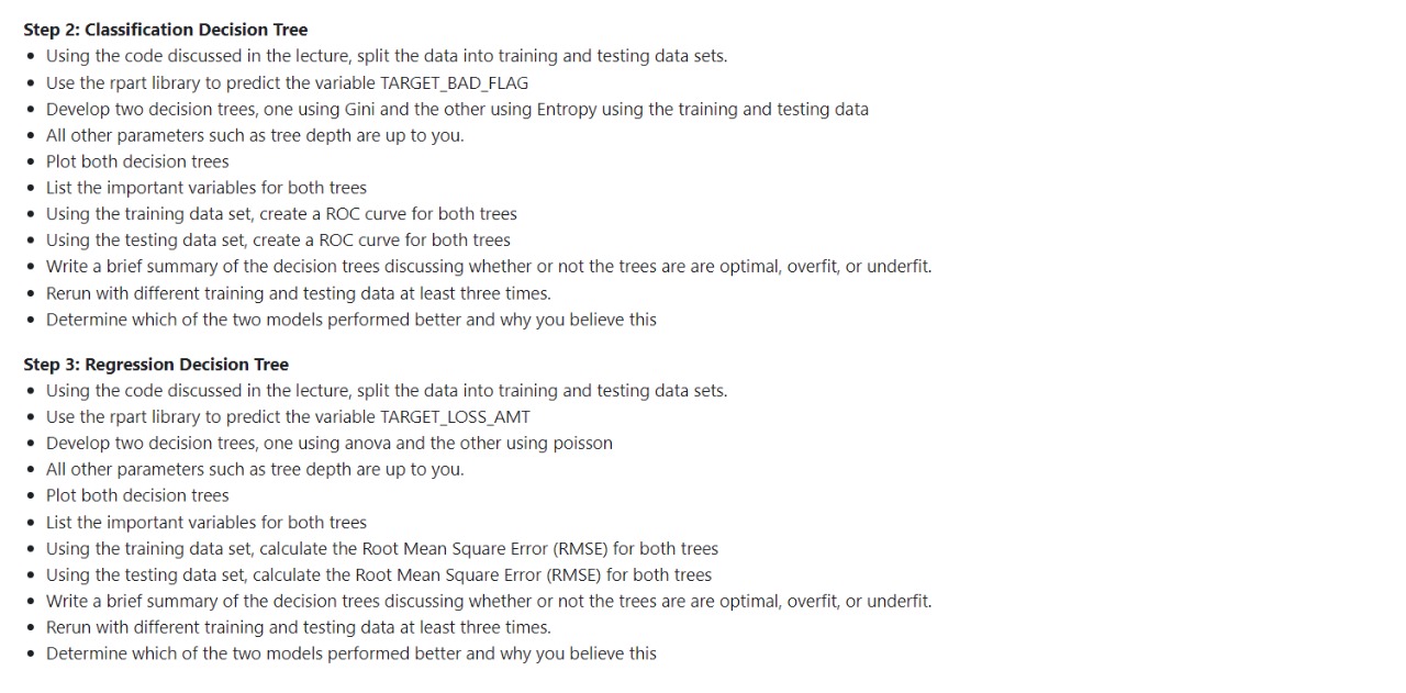 Step 2: Classification Decision Tree - Using the code | Chegg.com