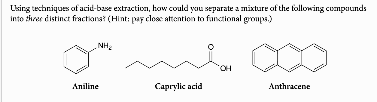 Solved Using techniques of acid-base extraction, how could | Chegg.com