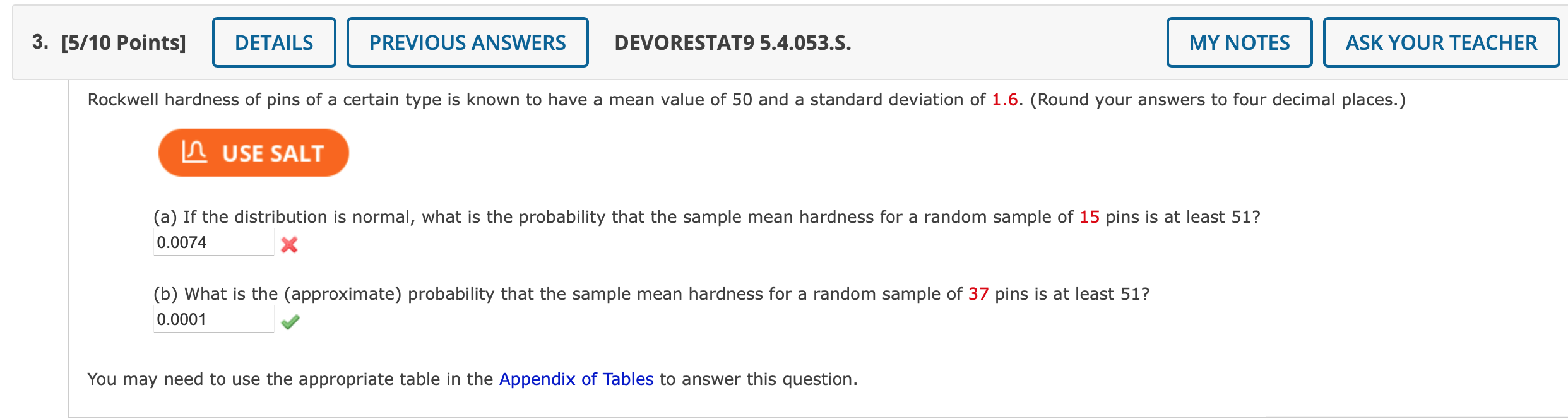 Solved 3. [5/10 Points] DETAILS PREVIOUS ANSWERS DEVORESTAT9 | Chegg.com