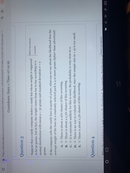 Solved C 욜 https://oli.cmu.edu/course/a2/rest/assessement | Chegg.com