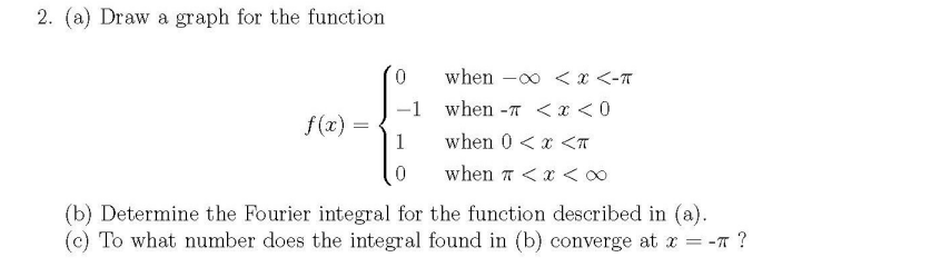 Solved 2. (a) Draw a graph for the function 0 when -00