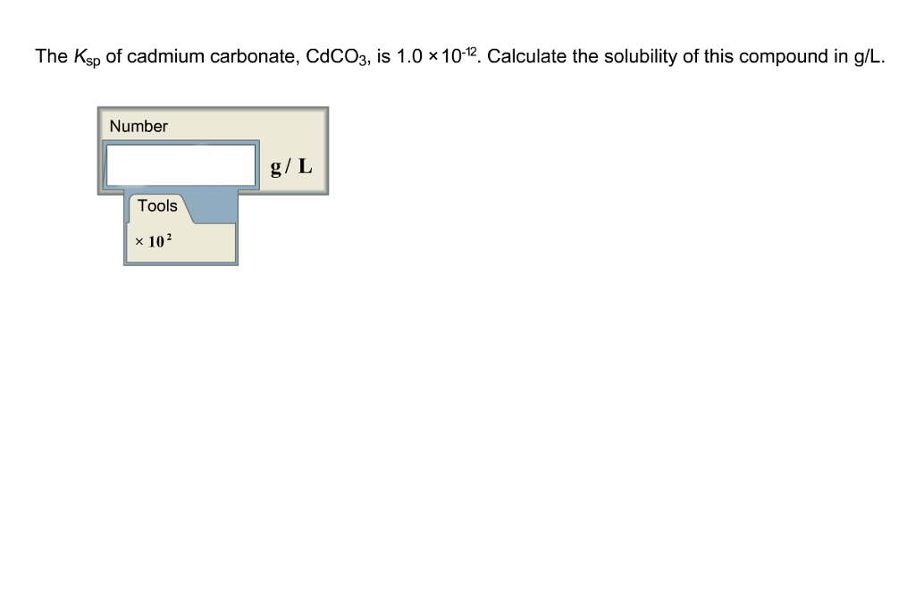 Solved The Ksp of cadmium carbonate, CdCO3, is 1.0x 1012. | Chegg.com