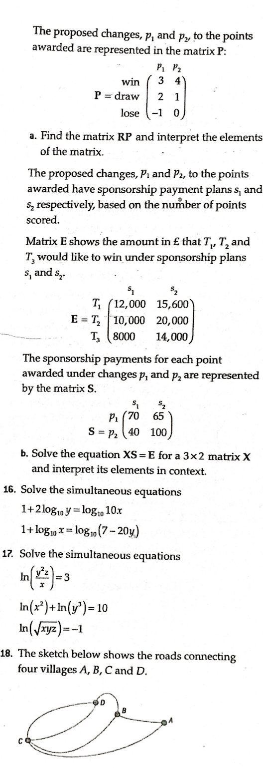 Solved 12. a: Given that log3(ax+b)=2+2log3(ax−b), use the | Chegg.com