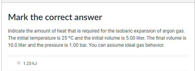 Solved The answer is 1.2 kJ if you get any answer than that | Chegg.com