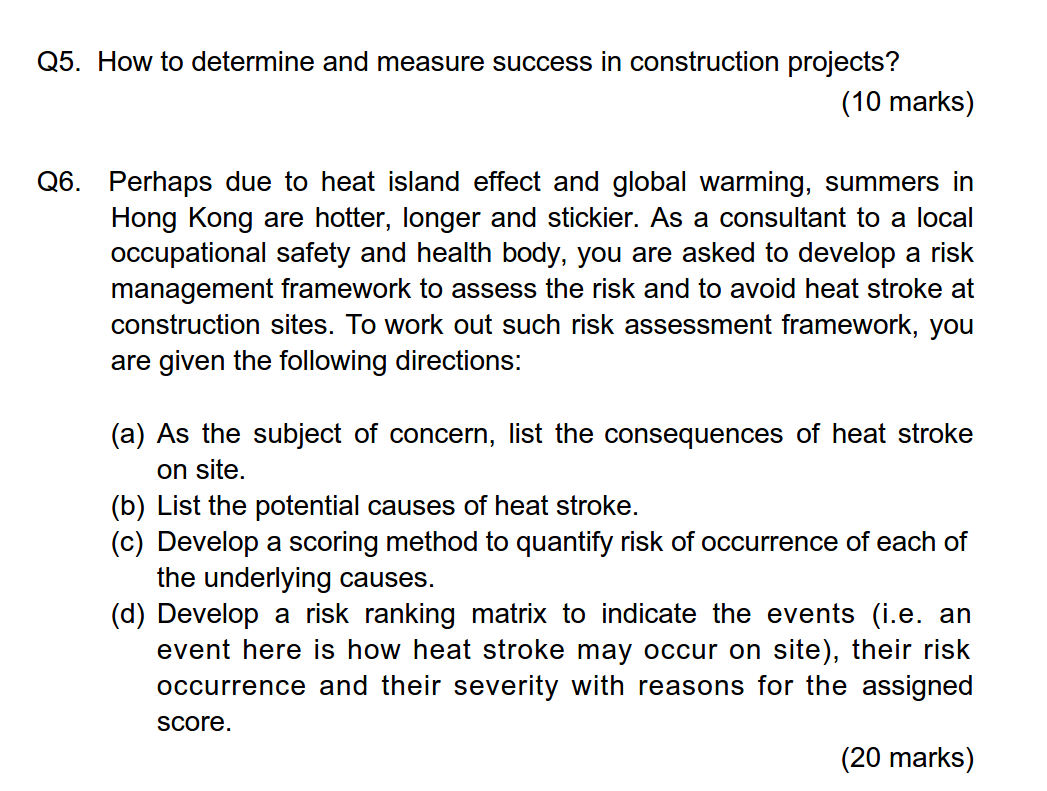 Solved Q5. ﻿How to determine and measure success in | Chegg.com