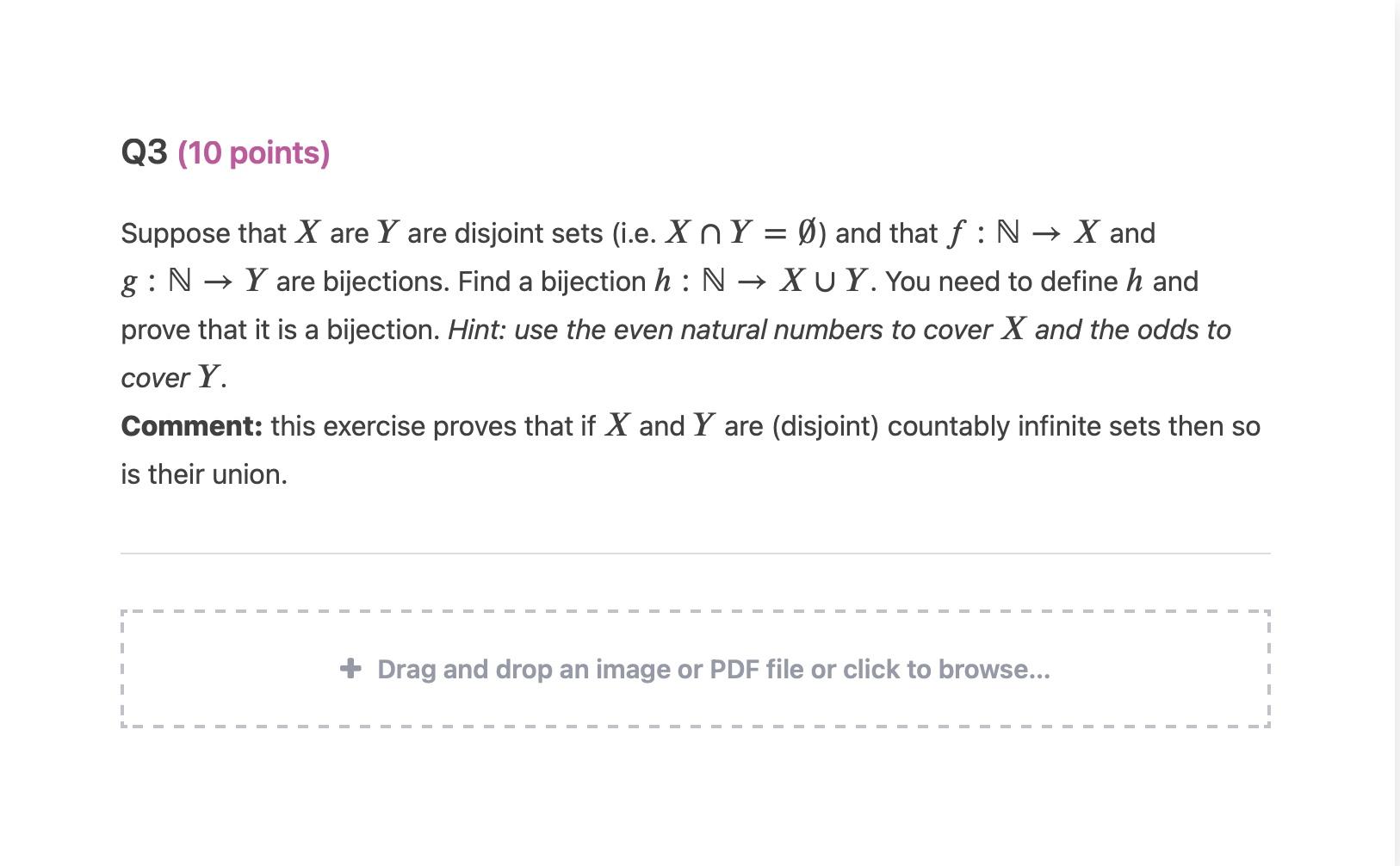 Solved Suppose that X are Y are disjoint sets (i.e. X∩Y=∅ ) | Chegg.com