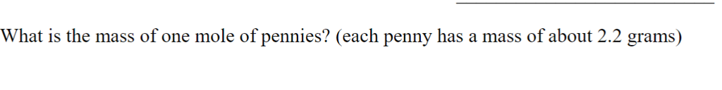 Solved What is the mass of one mole of pennies? (each penny | Chegg.com
