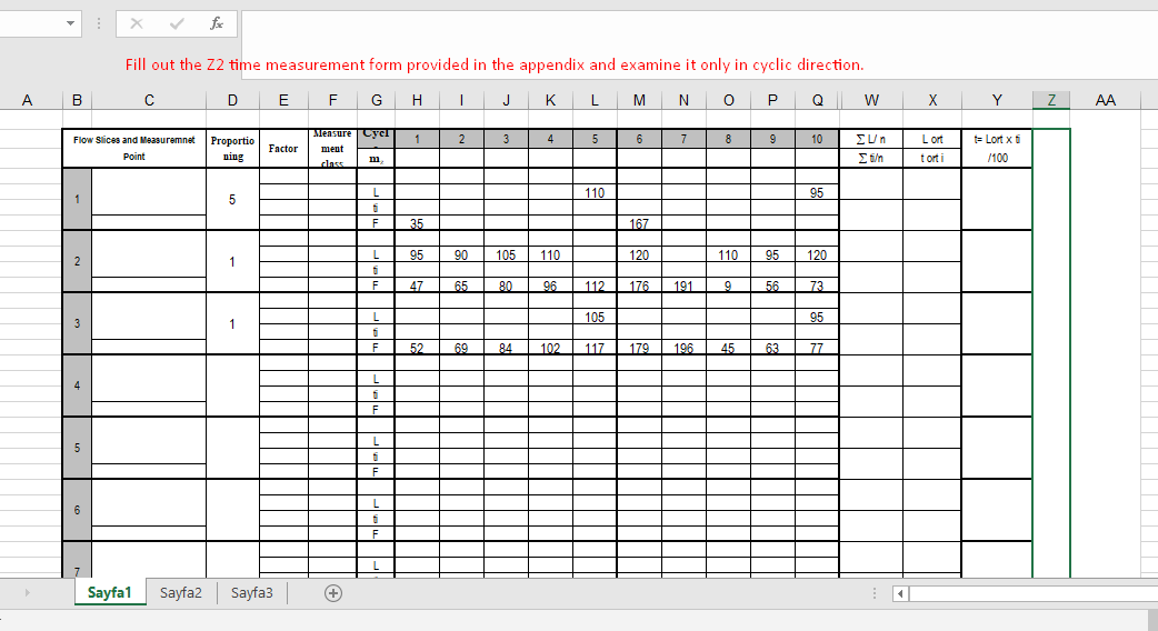 X Fill out the Z2 time measurement form provided in | Chegg.com