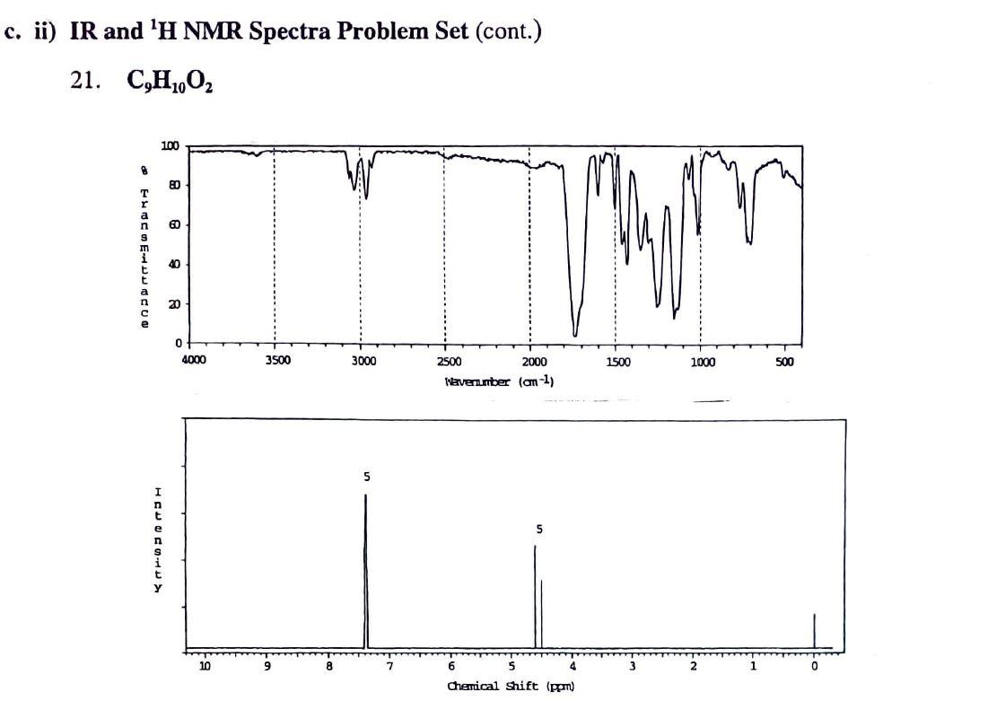 Solved What is the structure of C9H10O2 based on the NMR | Chegg.com