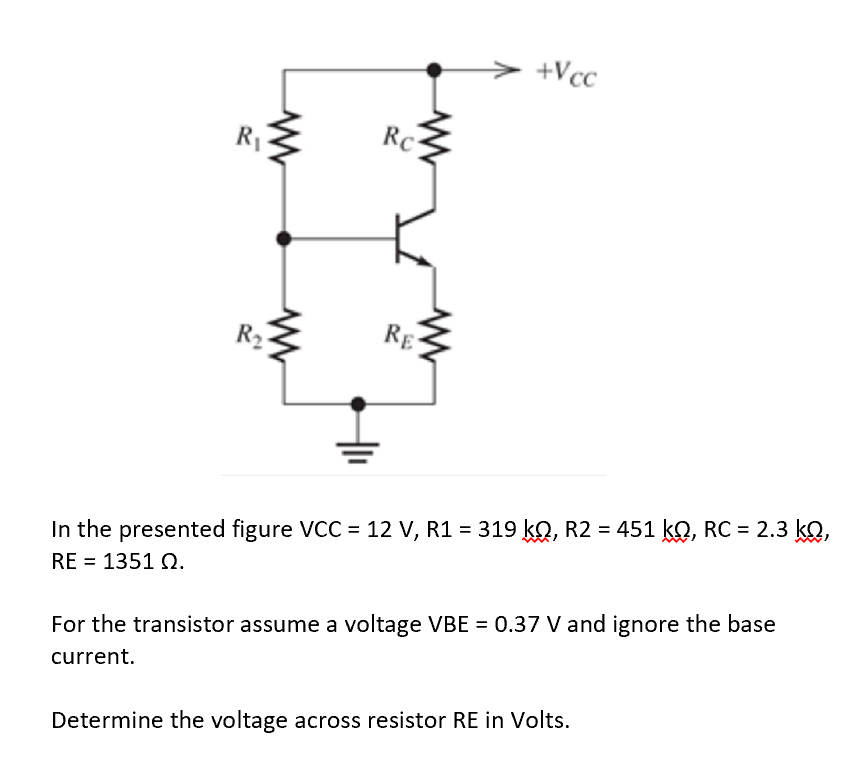 Solved In the presented figure VCC=12 | Chegg.com